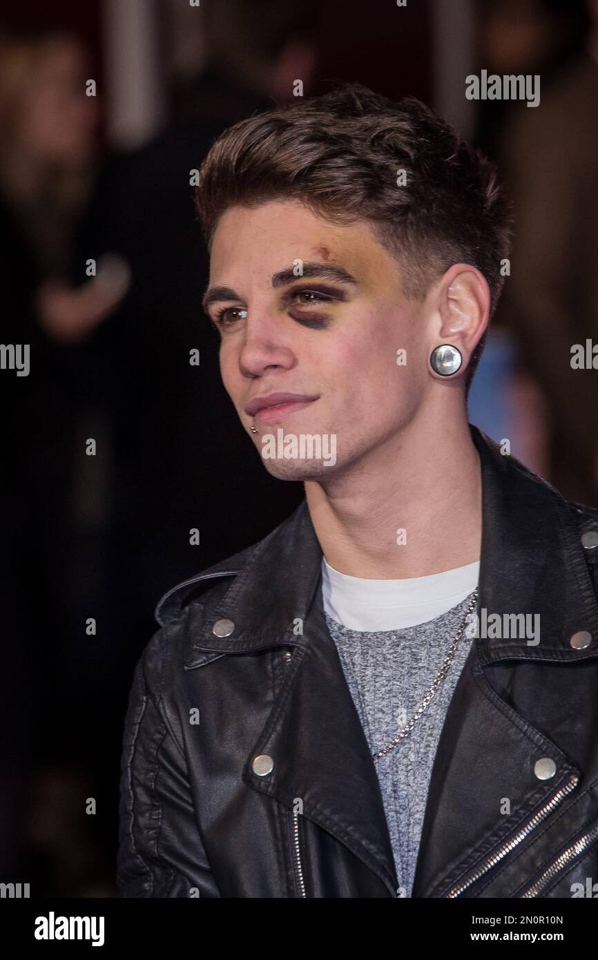 Jake Sims poses for photographers upon arrival at the premiere of the ...