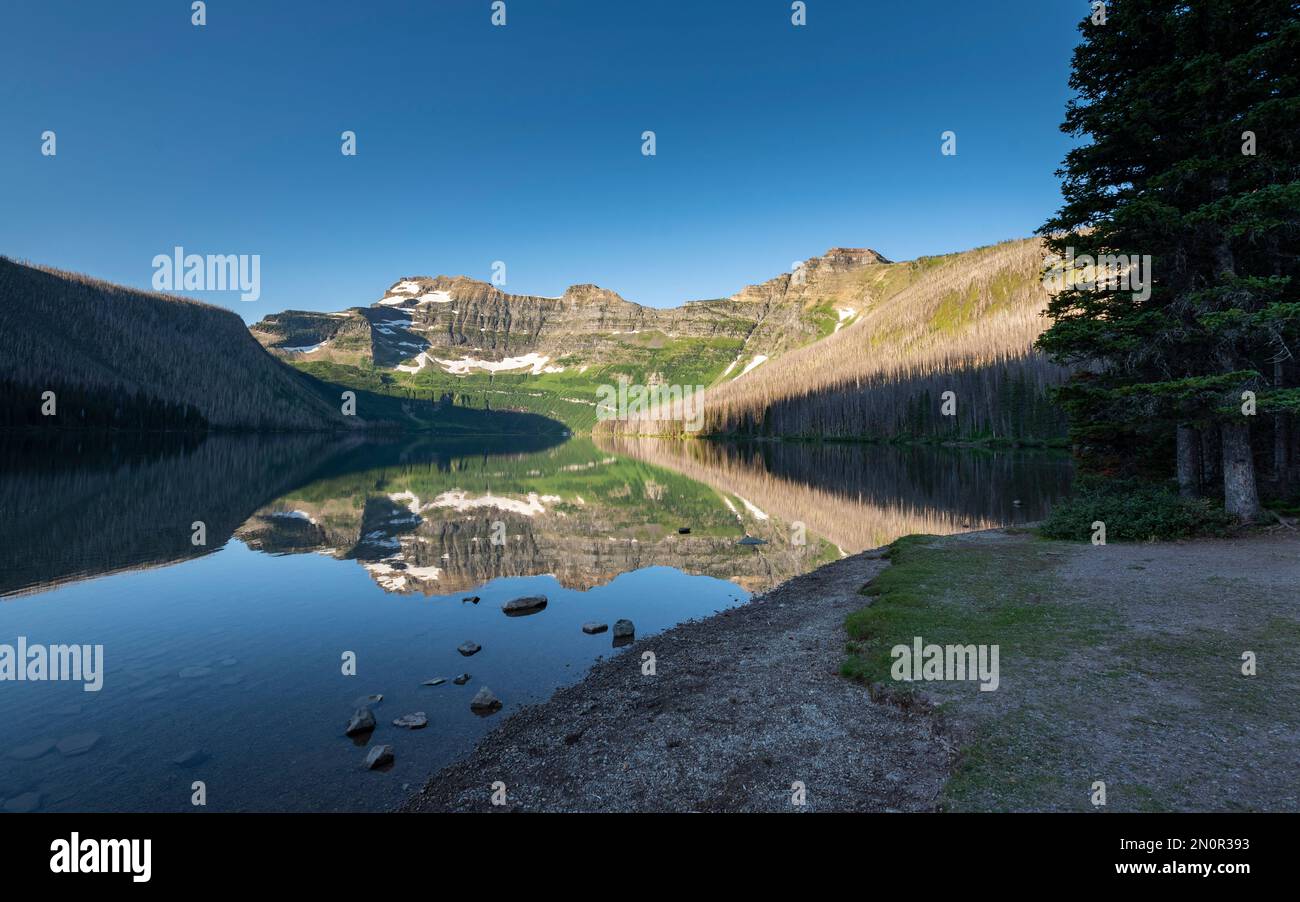 Cameron Lake in Waterton National Park Alberta Canada in the summertime ...
