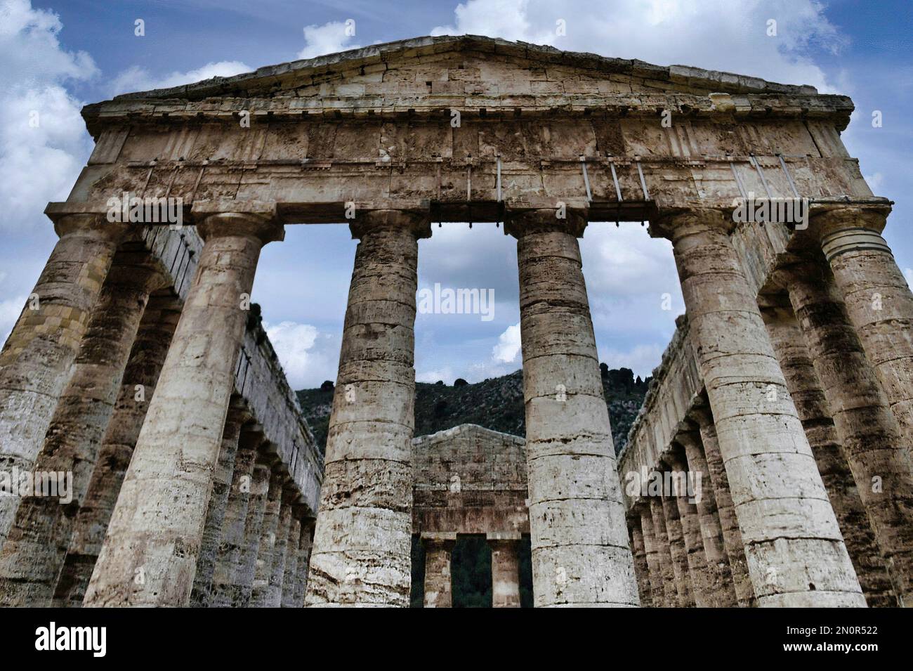 The ancient Greek temple in Doric style located in the archaeological ...