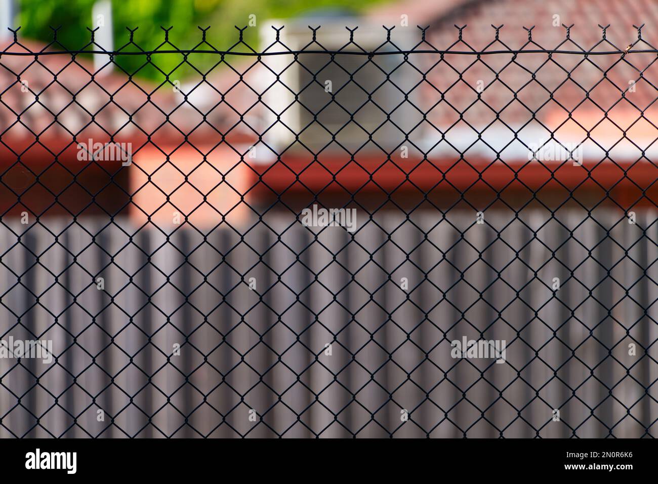 Wire mesh fence abstract background view in Victoria Australia Stock ...