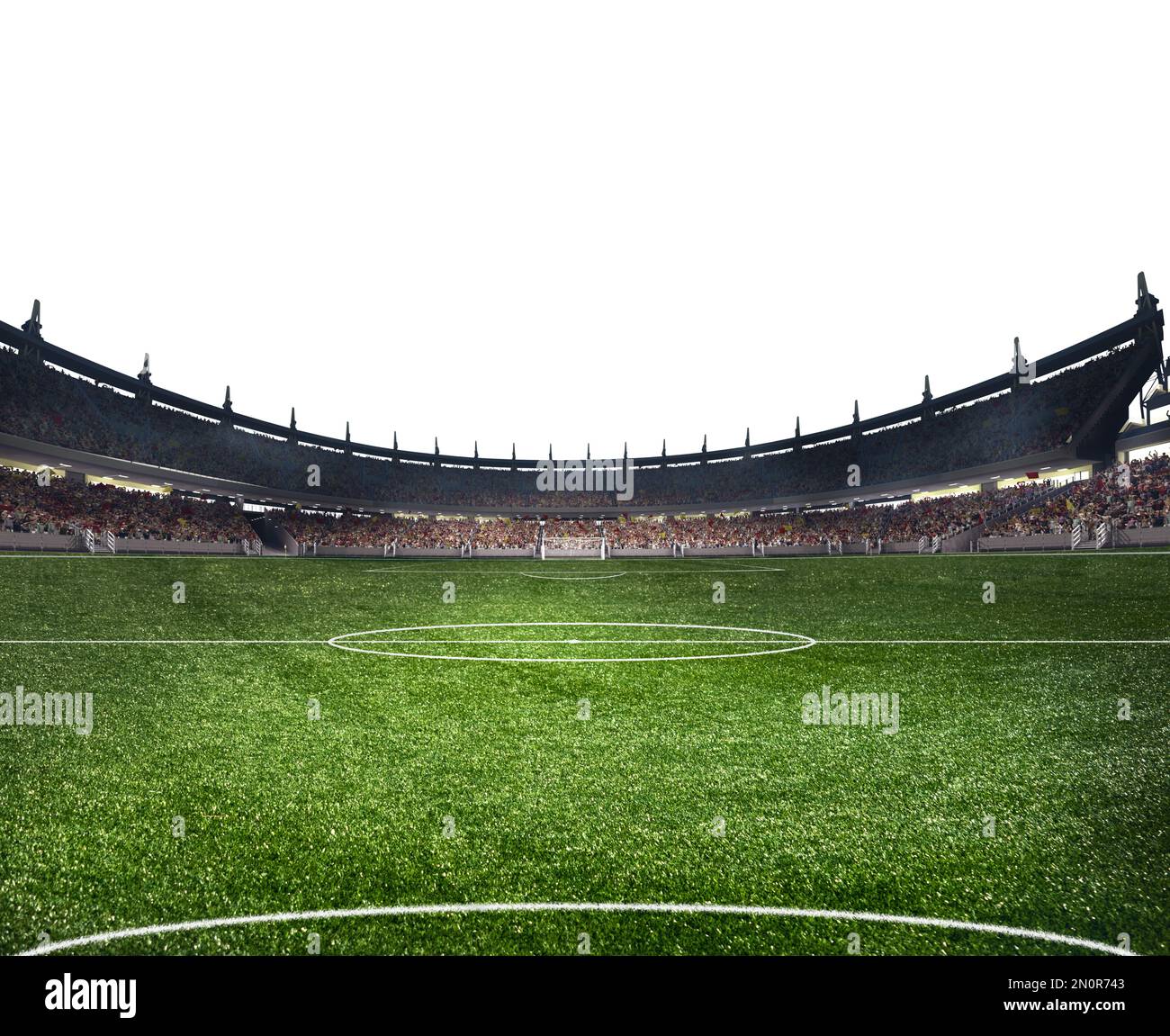 Modern football stadium ready to soccer match. 3d render Stock Photo ...