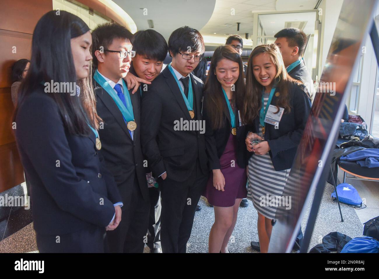 IMAGE DISTRIBUTED FOR SIEMENS FOUNDATION - From left, Helen Zhang ...