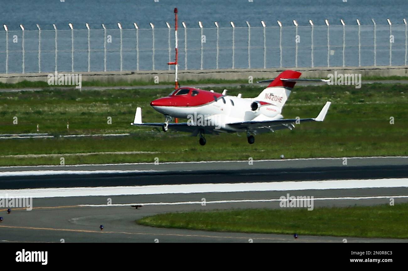 FILE - In a Thursday, April 23, 2015 file photo, The HondaJet arrives ...