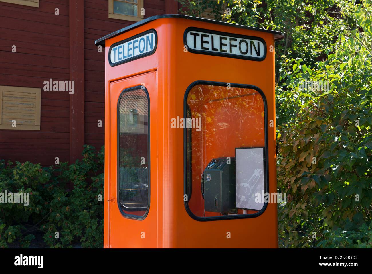 Old Swedish phonebooth Stock Photo - Alamy