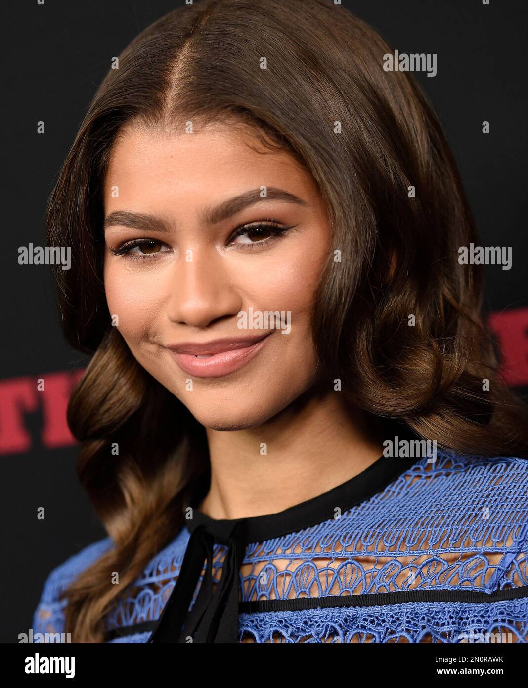 Zendaya poses at the premiere of the film "The Hateful Eight" at the ...