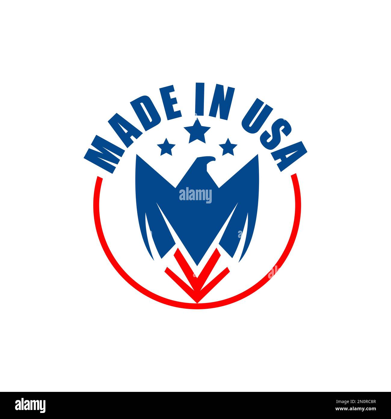 Vector circle symbol. Text Made in USA with flag. Stamp. Isolated on ...