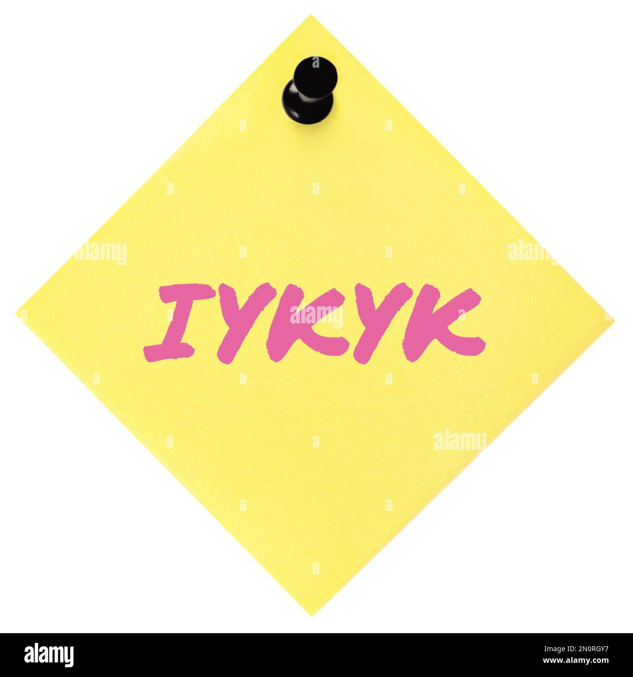 If you know, you know acronym IYKYK macro closeup, pink marker text ...