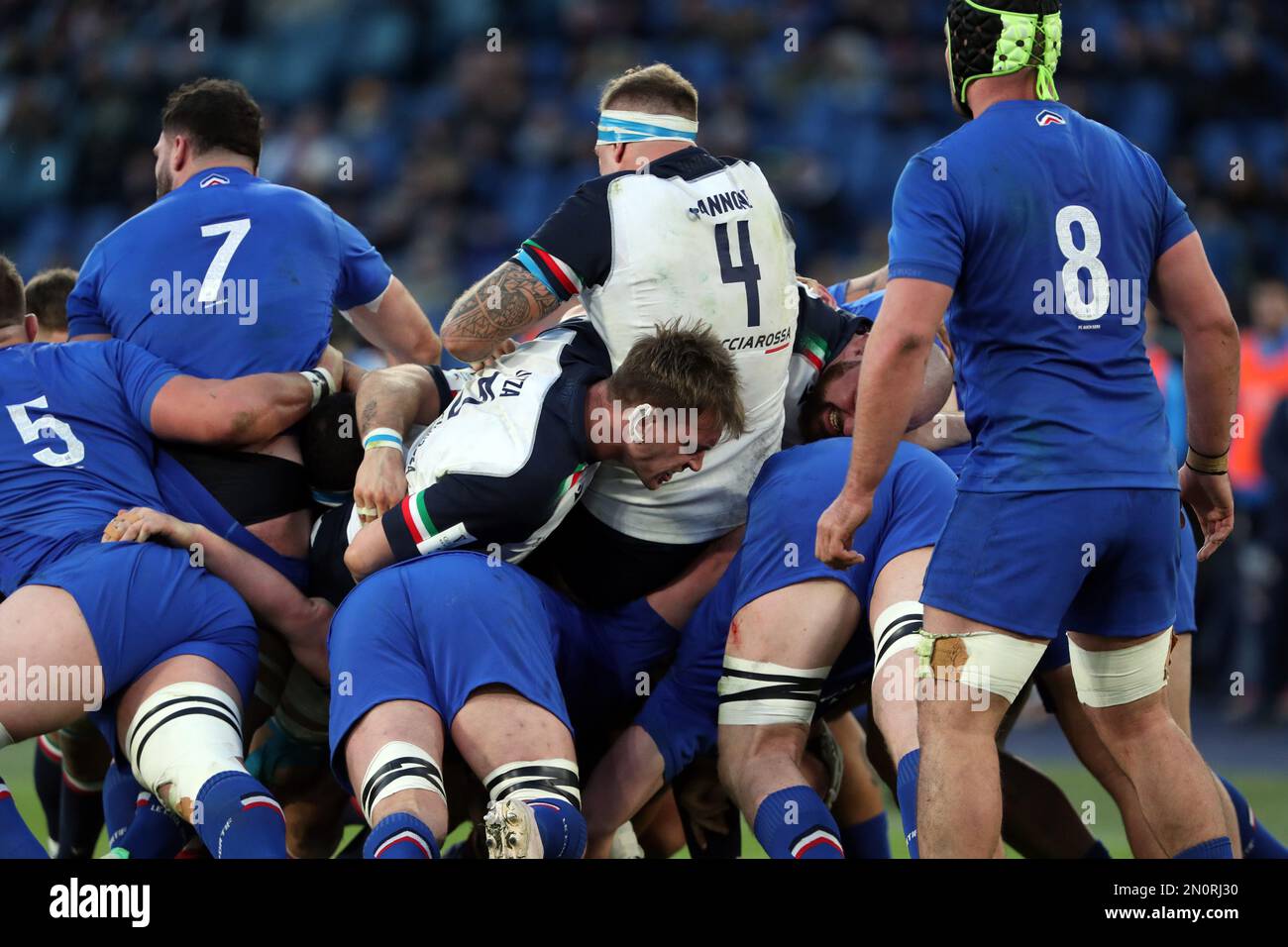 Rome, . 05th Feb, 2023. Rome, Italy 05.02.2023: SCRUM during the ...
