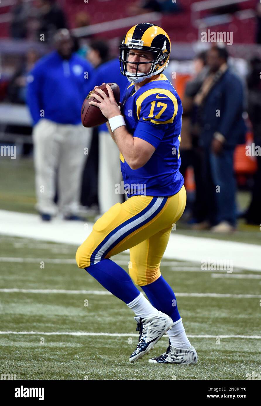 St. Louis Rams quarterback Case Keenum warms up before the start of an ...