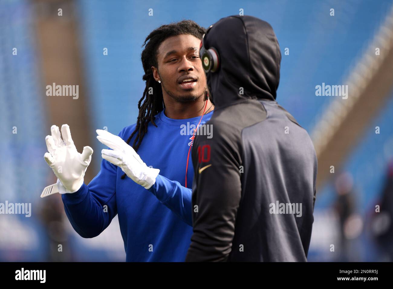 Buffalo Bills wide receiver Sammy Watkins, left, talks to Houston ...