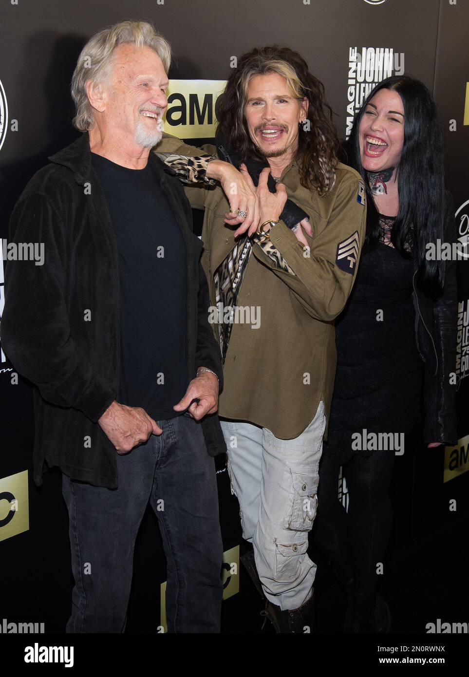 Kris Kristofferson, left, Steven Tyler and Mia Tyler attend the Imagine ...