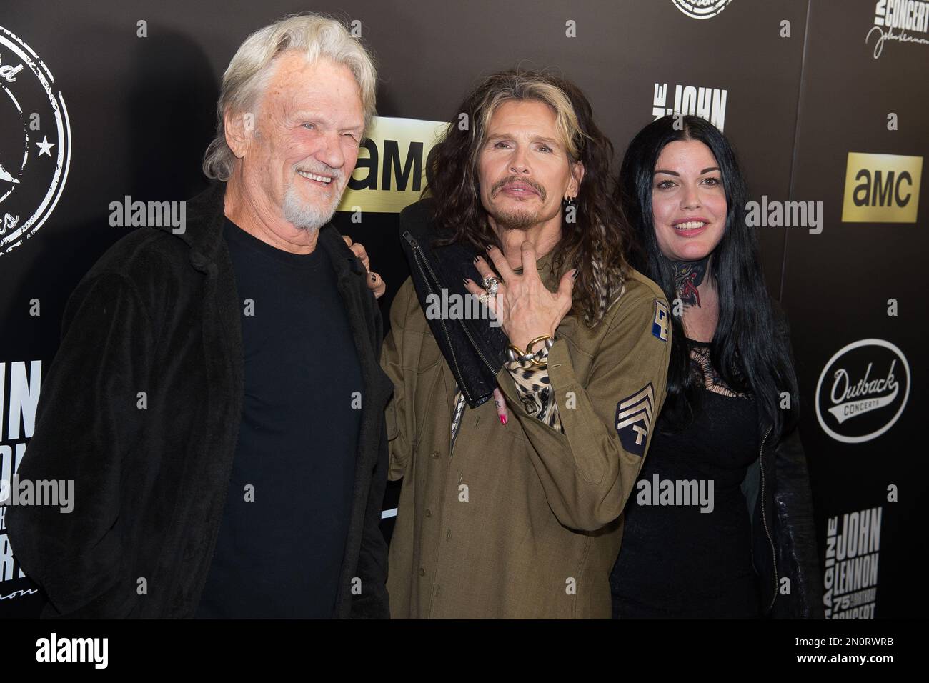 Kris Kristofferson, left, Steven Tyler and Mia Tyler attend the Imagine ...