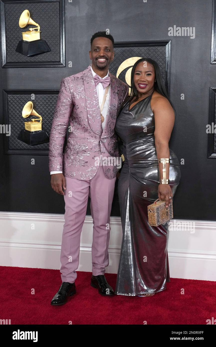 J. Ivy, left, and Tarrey Torae arrive at the 65th annual Grammy Awards ...