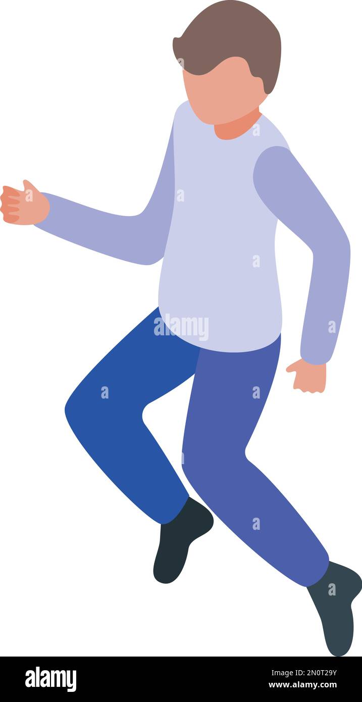 Jumping autism kid icon isometric vector. Child mental. Health disease ...