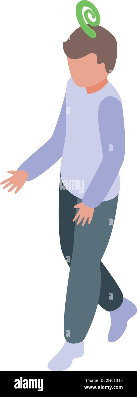 Signs of autism kid icon isometric vector. Mental child. Health disease ...