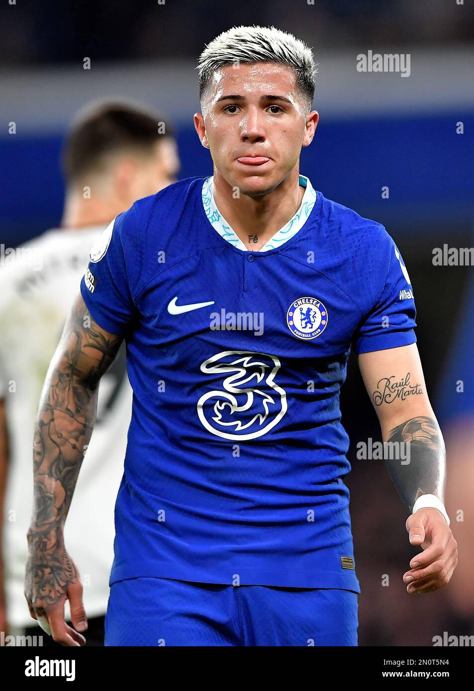 Enzo Fernandez of Chelsea - Chelsea v Fulham, Premier League, Stamford ...