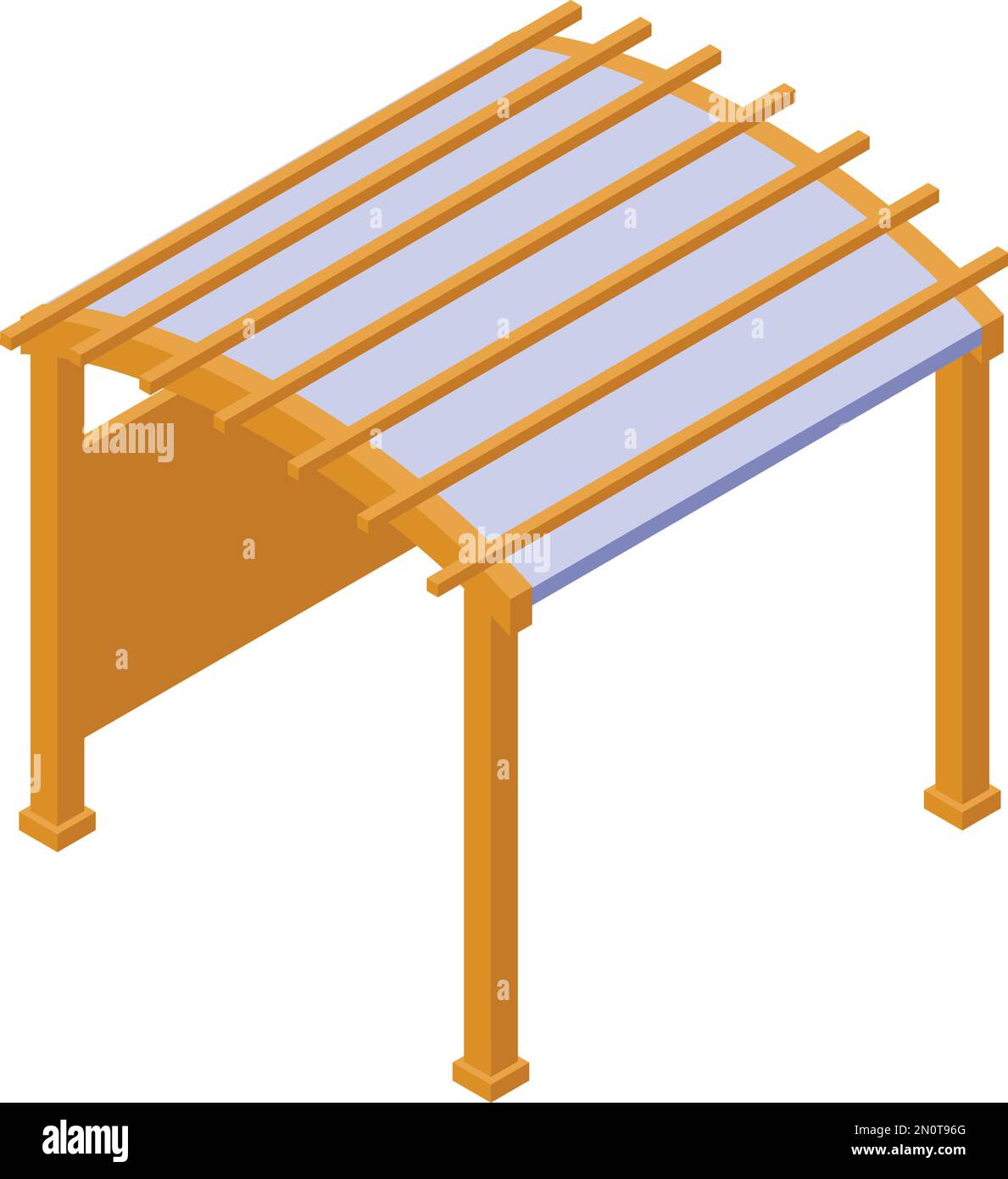 House pergola icon isometric vector. Building construction. Wood summer ...