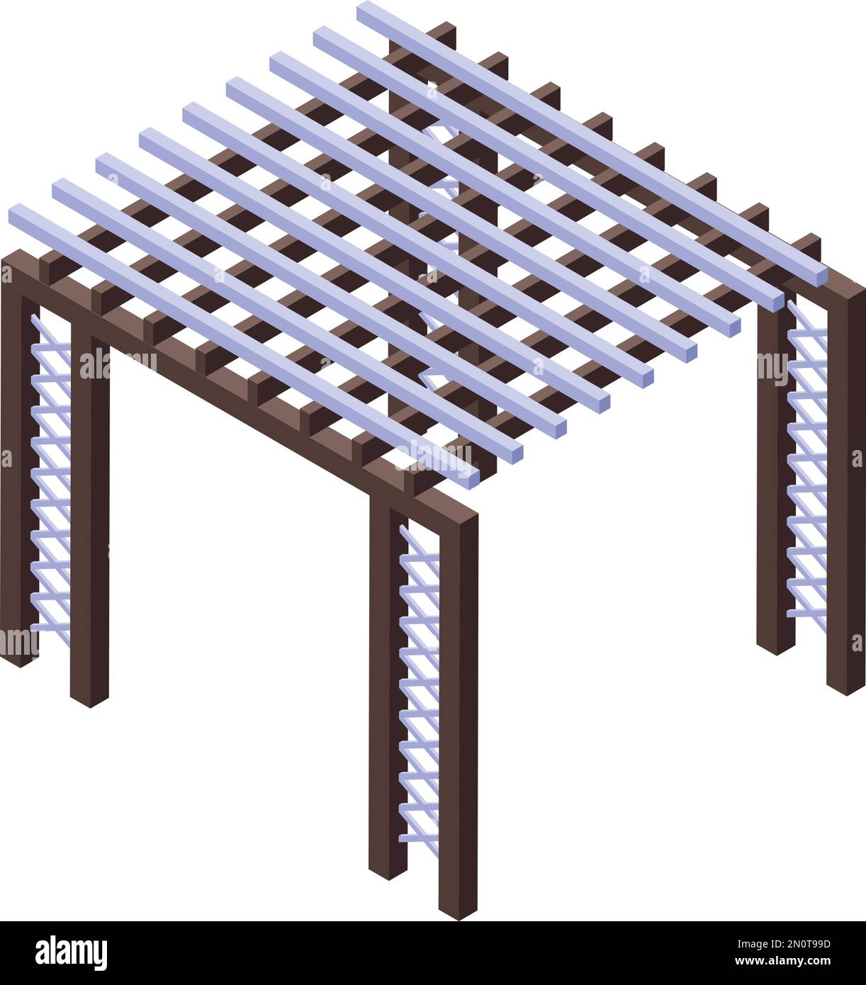 Pergola icon isometric vector. House construction. Building ...