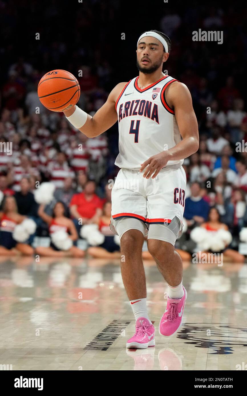 Arizona guard Kylan Boswell (4) during the first half of an NCAA ...