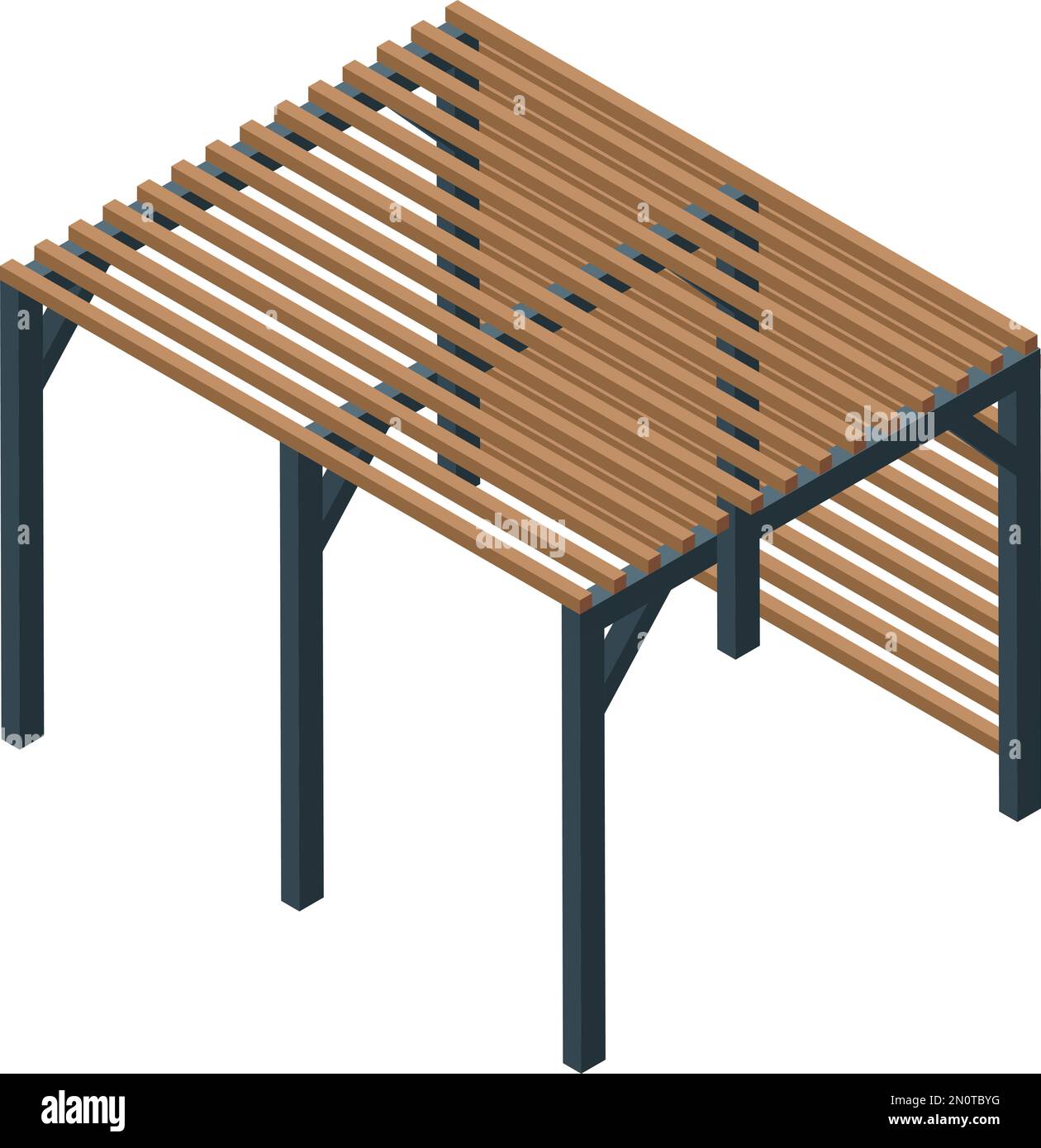 Garden pergola icon isometric vector. House architecture. Wood summer ...