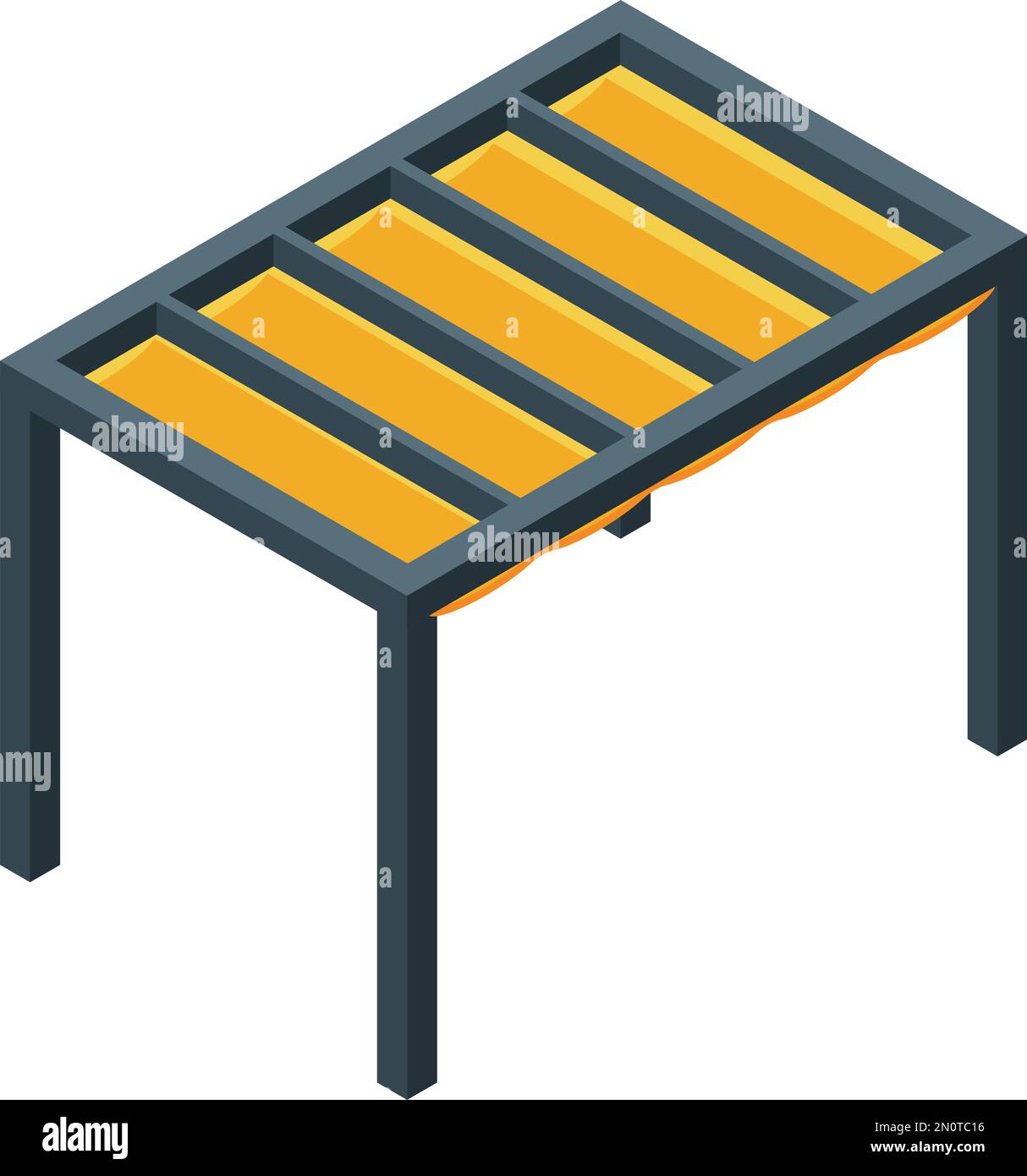 Pergola roof icon isometric vector. House construction. Wood design ...