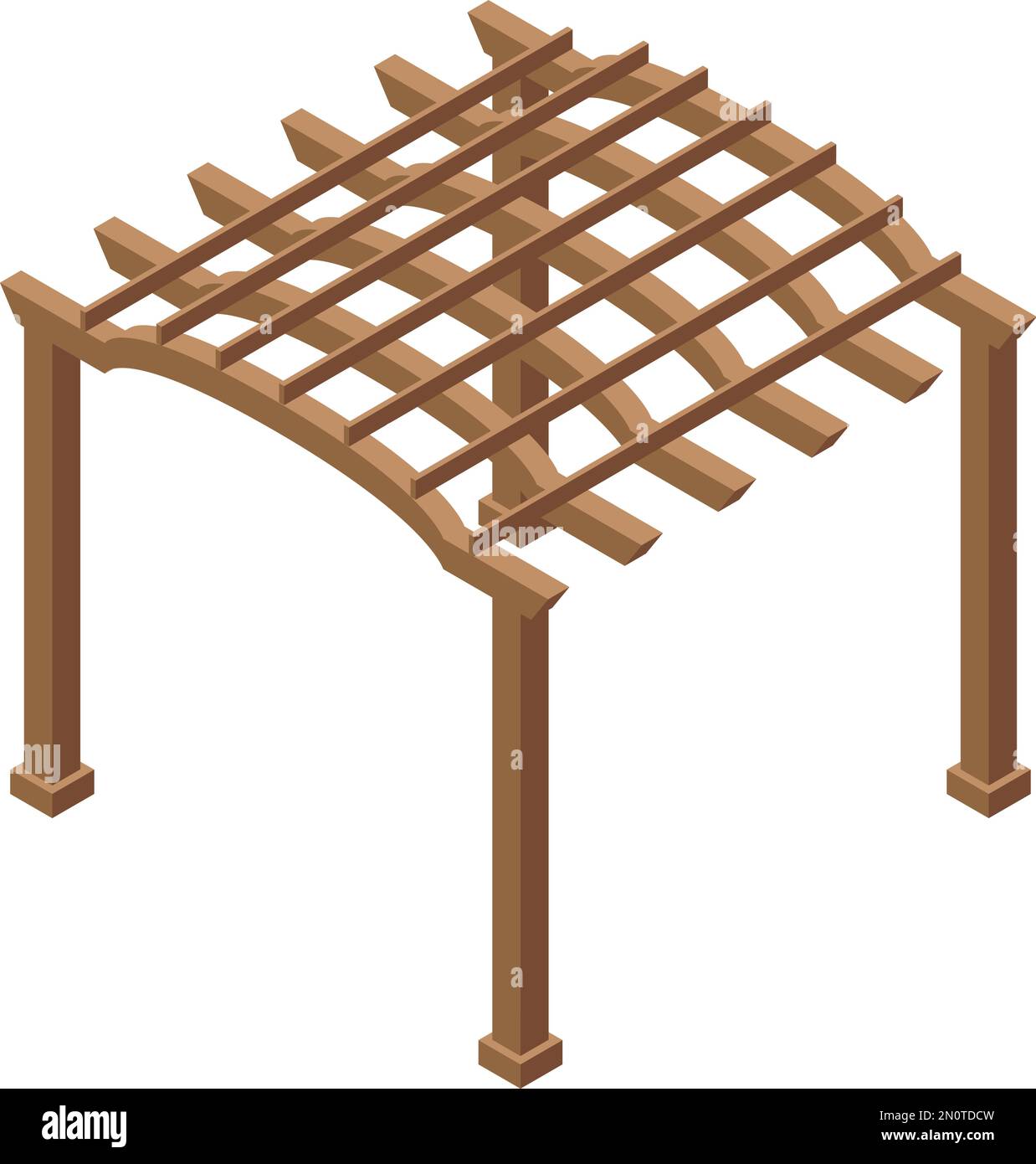 Pergola pavilion icon isometric vector. Construction building. Wood ...