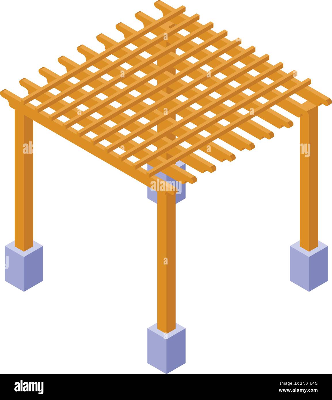 Wooden pergola icon isometric vector. House building. Wood garden Stock ...