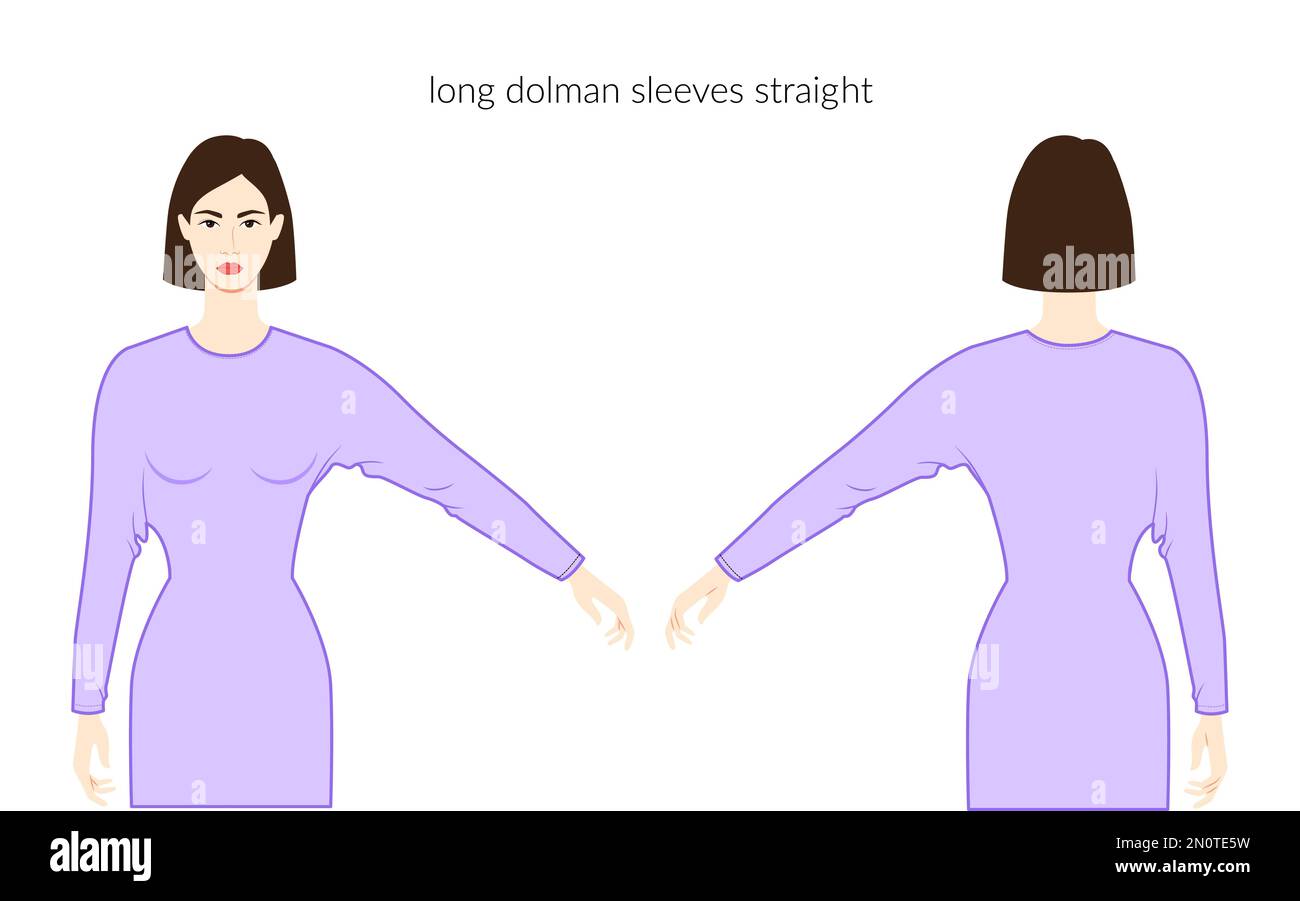 Dolman sleeves long length clothes character beautiful lady in lavander ...