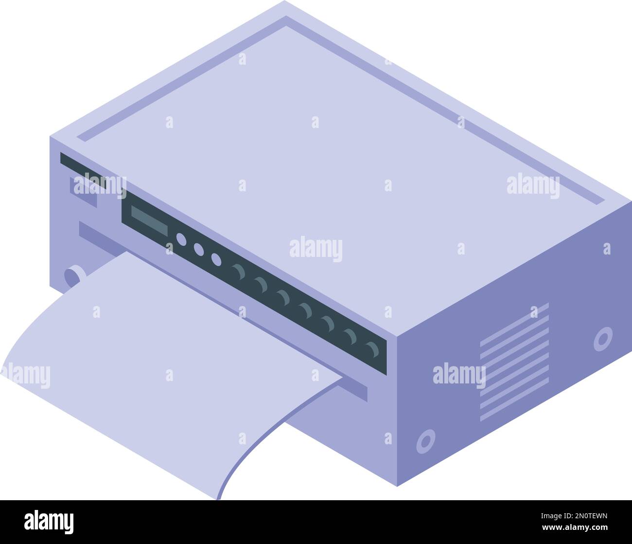 Old printer icon isometric vector. Retro device. Vintage design Stock ...