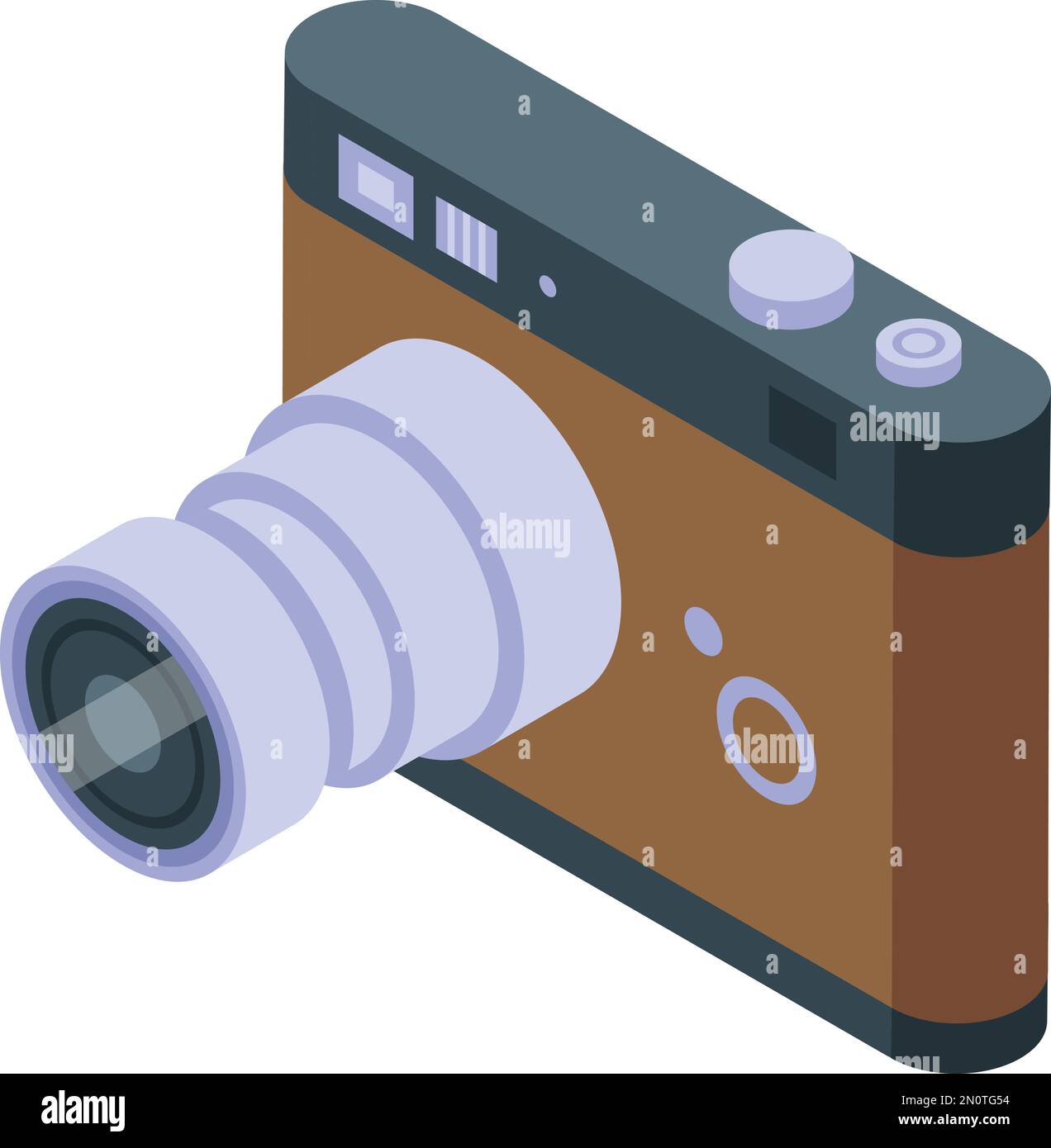 Analogue camera icon isometric vector. Retro device. Vintage button ...