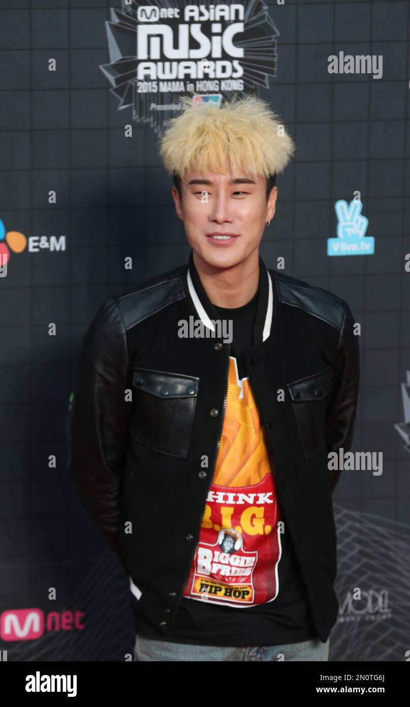 South Korea hip hop rapper San E poses for the photographers on the red ...