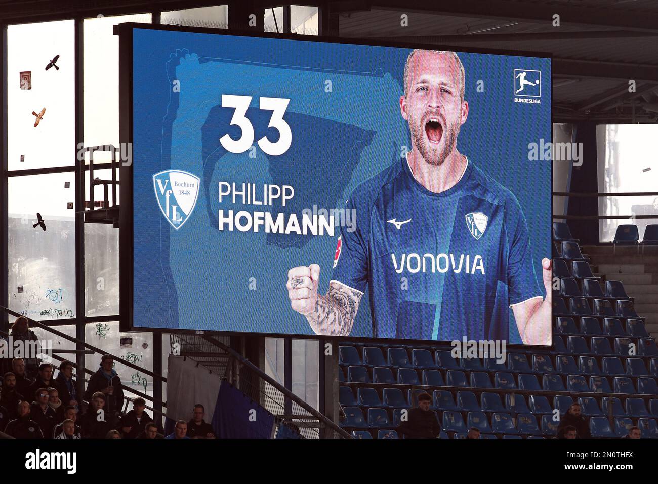 #33 Philipp Hofmann/VfL Bochum, Torschuetze, Anzeigentafel, Bilboard, VfL Bochum vs TSG 1899 ...