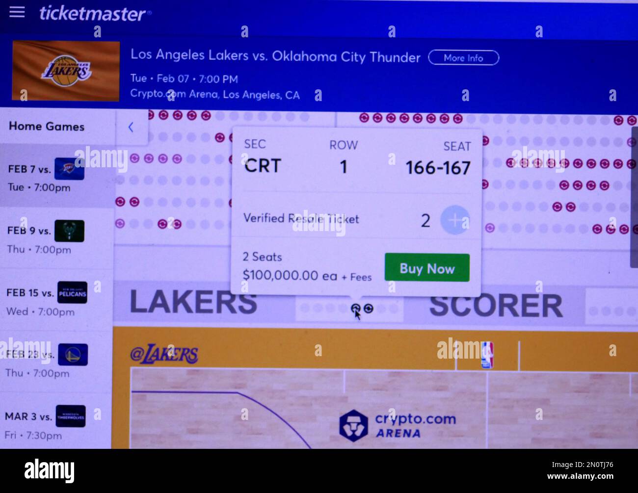 Los Angeles, California, USA 5th February 2023 A Ticket for Sale on ...