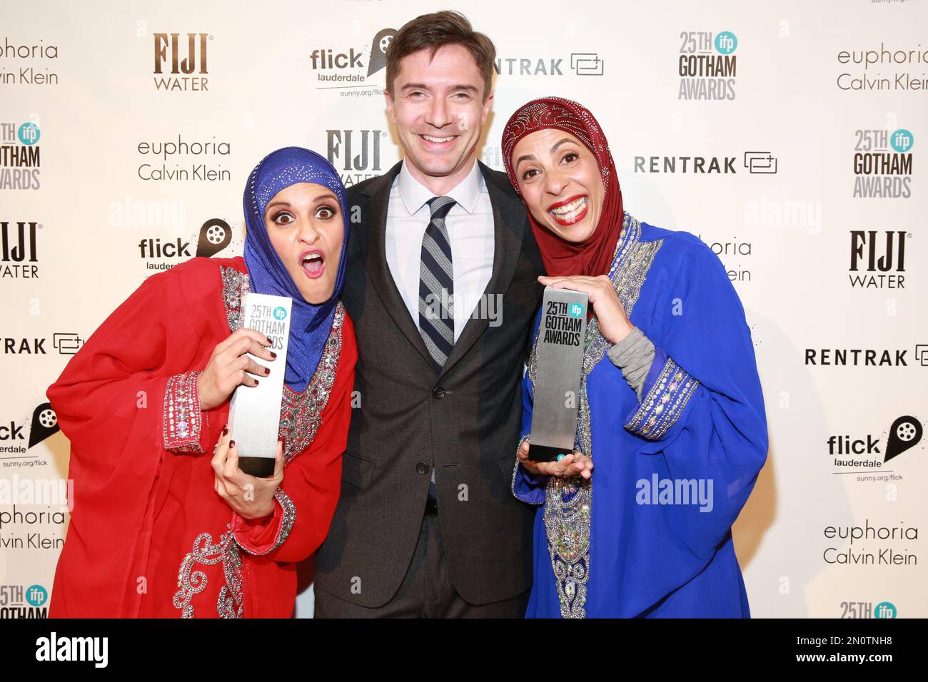 Nadia P Manzoor, Topher Grace, and Radhika Vaz seen at the IFP Gotham ...