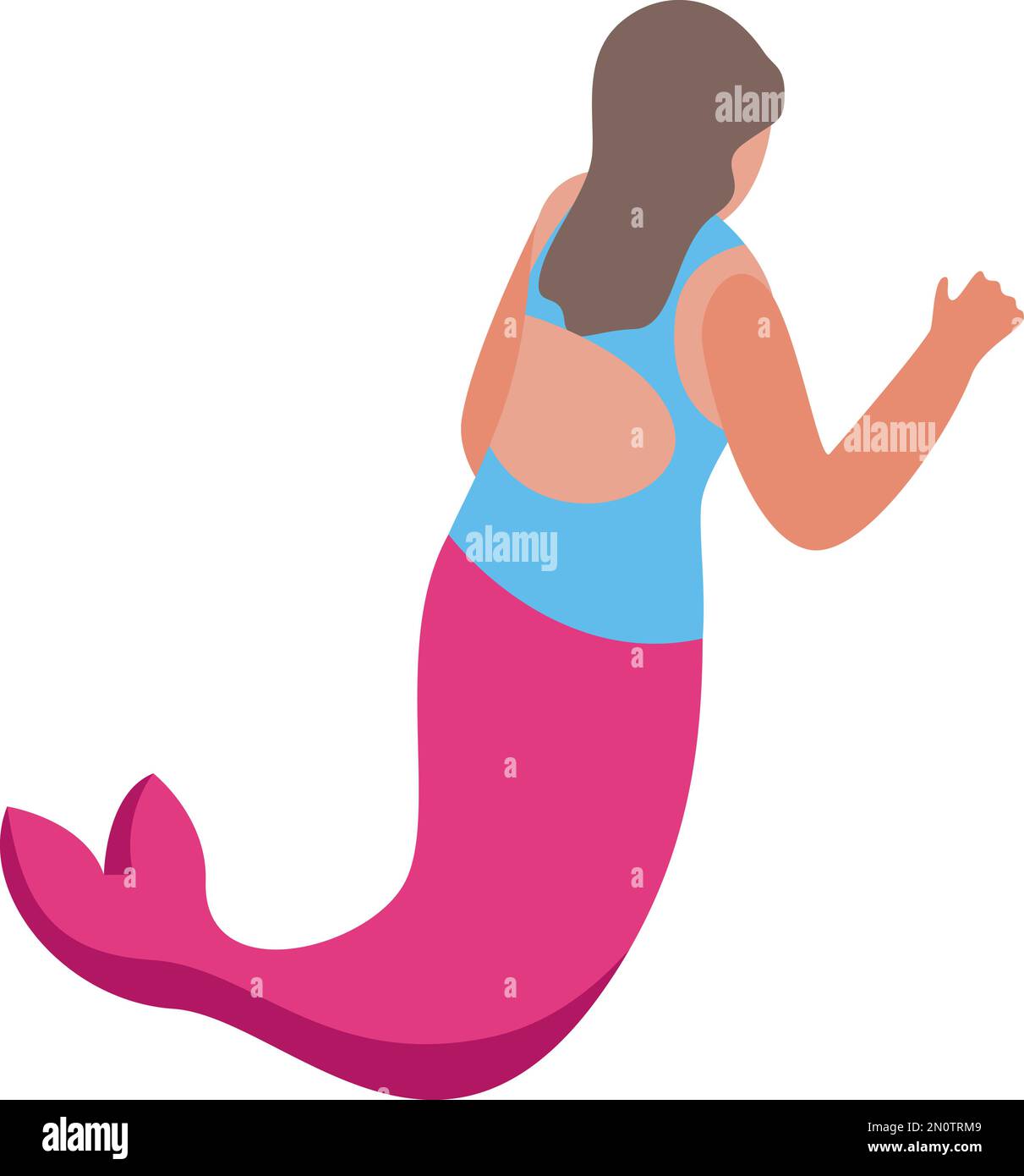 Fairy sea princess icon isometric vector. Cute girl. Summer fantasy ...