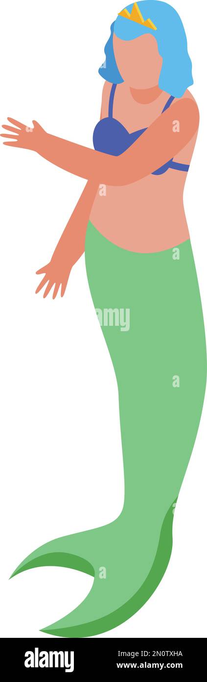Fairy mermaid icon isometric vector. Sea girl. Little princess Stock ...