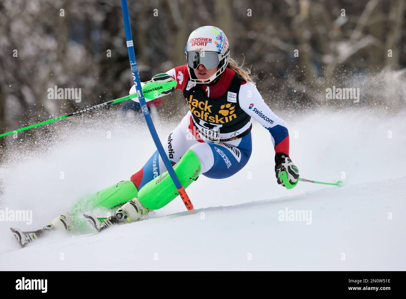Switzerland's Denise Feierabend speeds down the course during the women ...