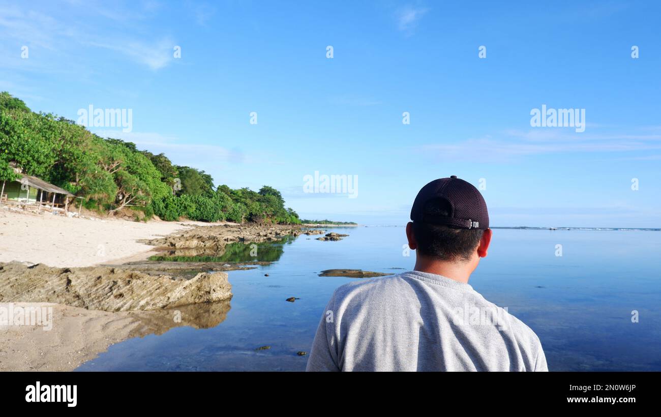 Men on the beach and Sunsets on the beach. Paradise beach. Tropical ...