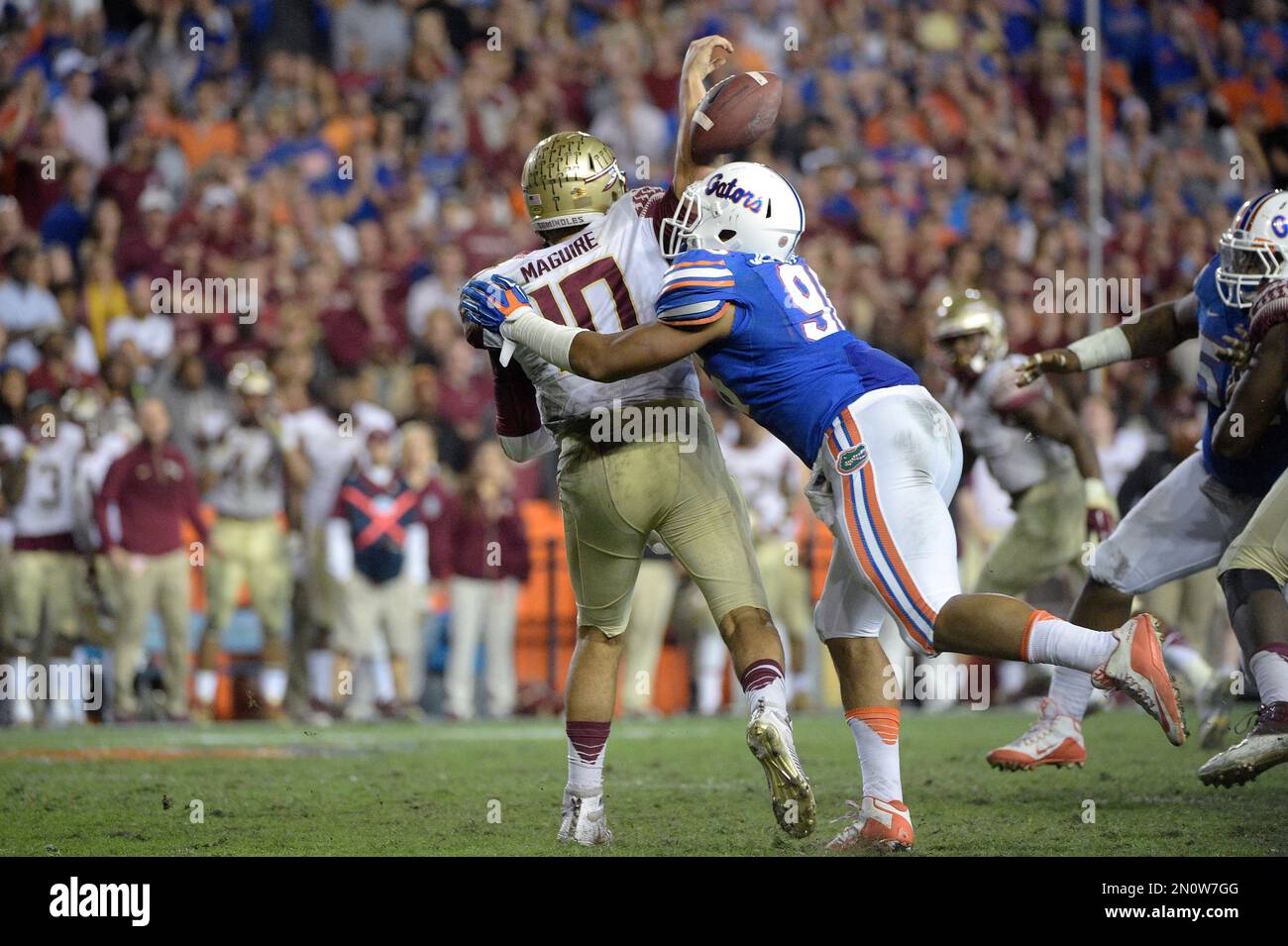 Florida defensive lineman Cece Jefferson (96) sacks Florida State ...