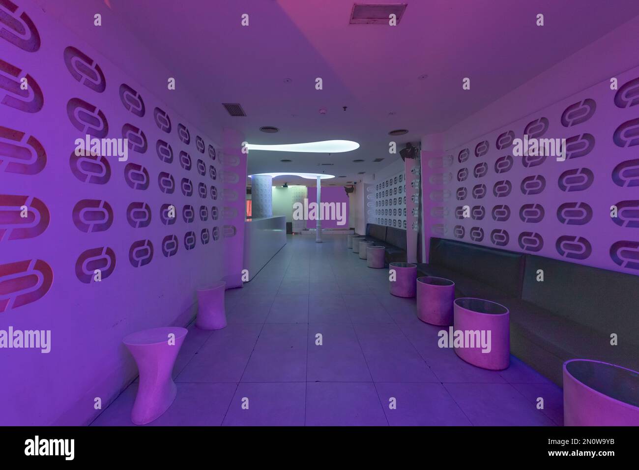Disco room with rgb lights Stock Photo - Alamy