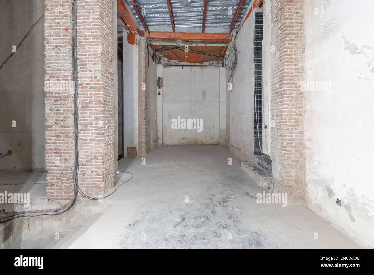 Local under construction with all the work half finished with metal ...