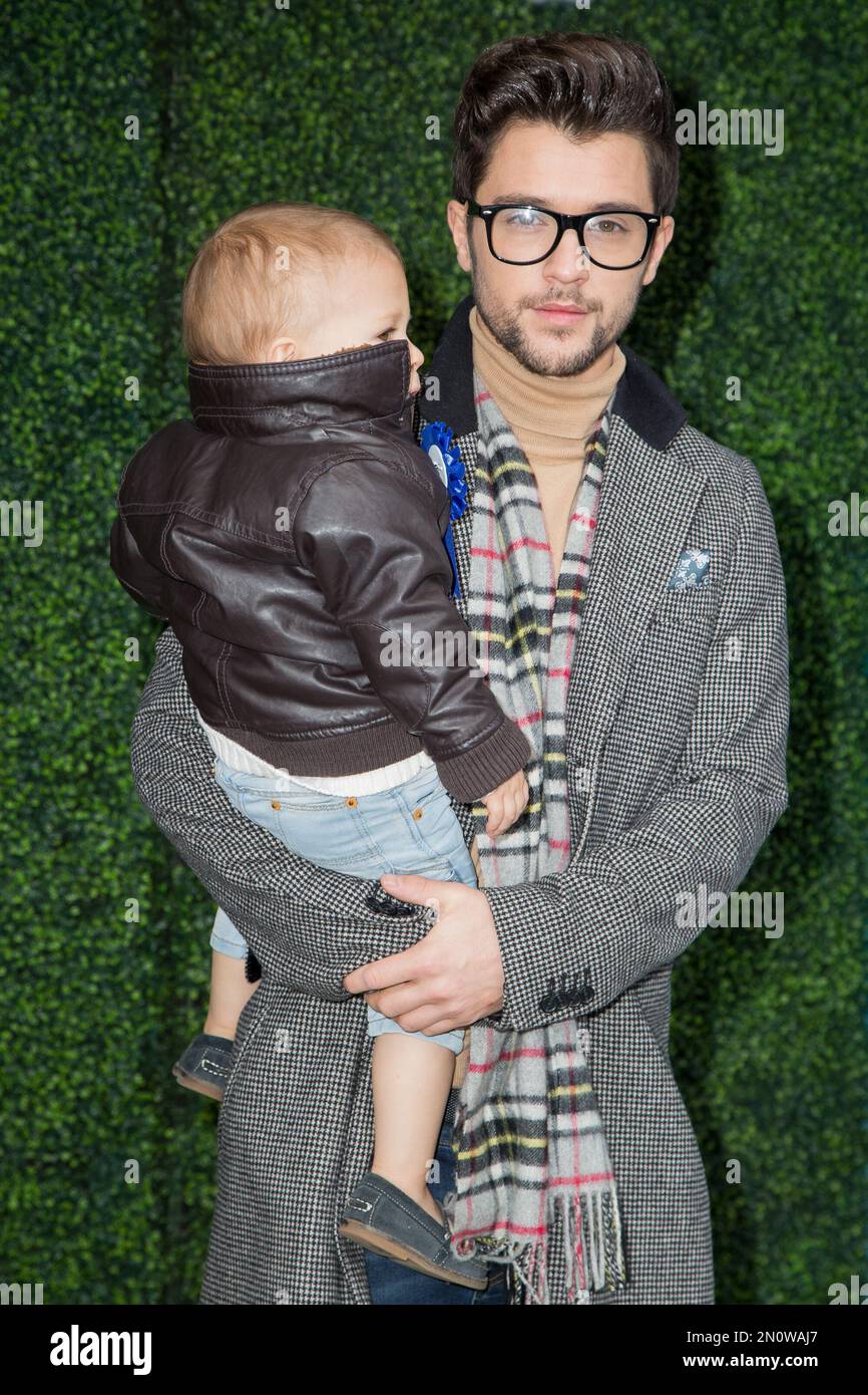 JJ Hamblett and his son Princeton pose for photographers upon arrival ...