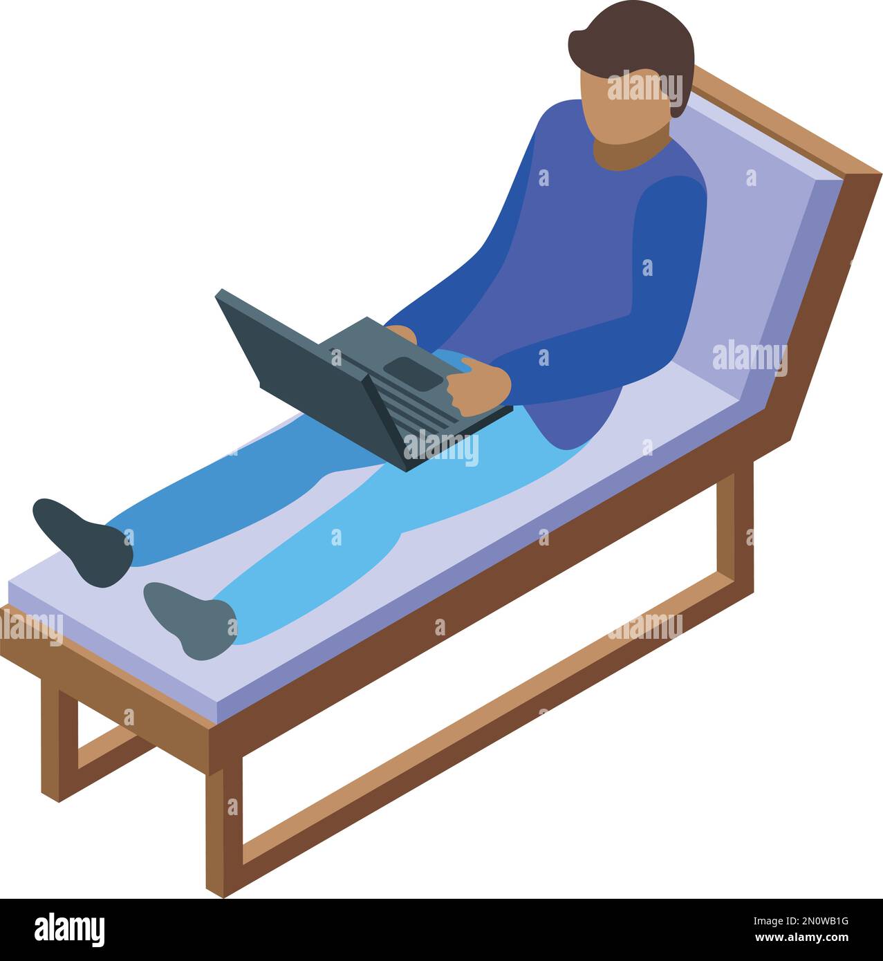 Beach chair work relax icon isometric vector. Downshifting job ...