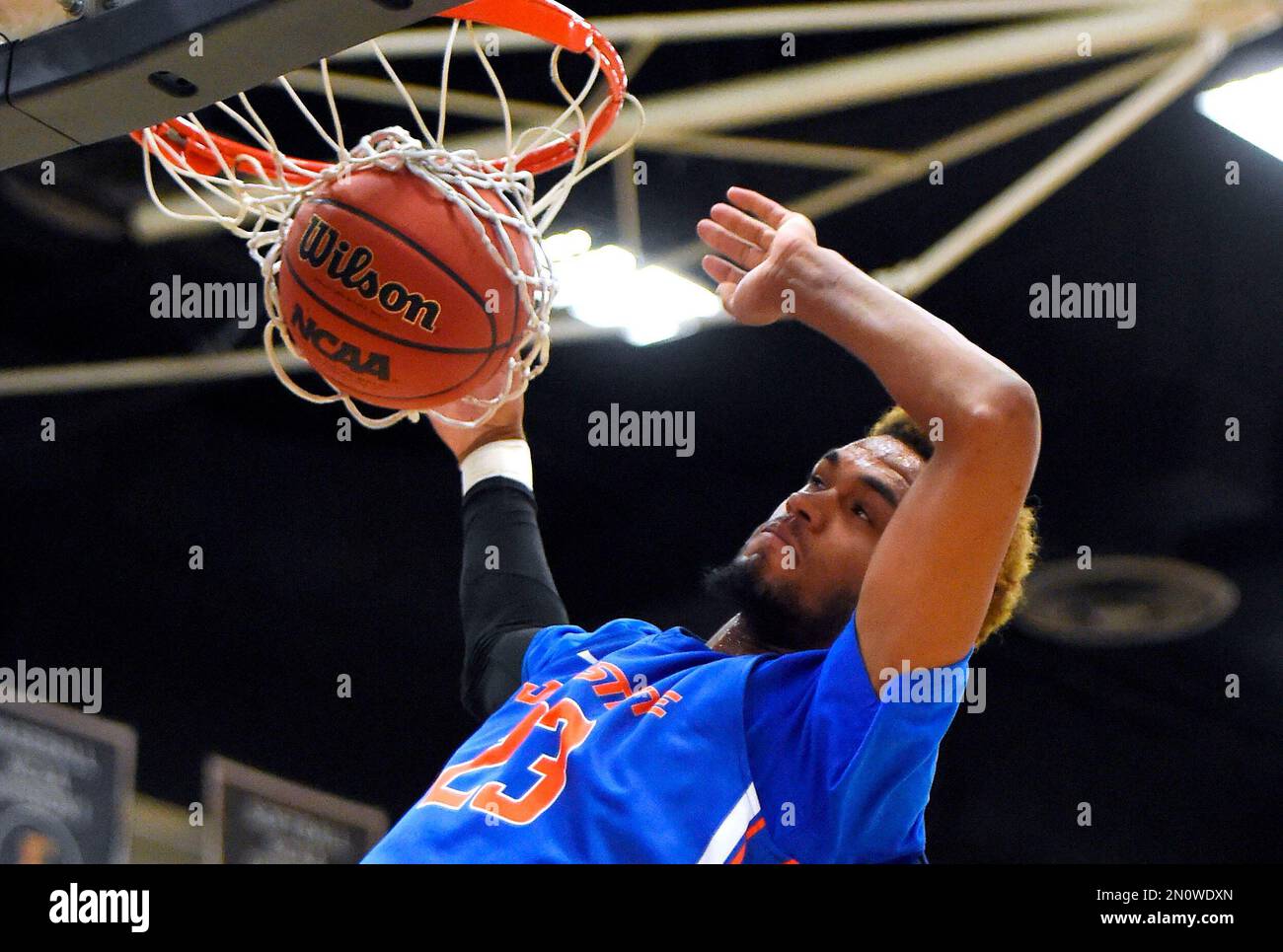 Boise State forward James Webb III dunks during the first half of an ...