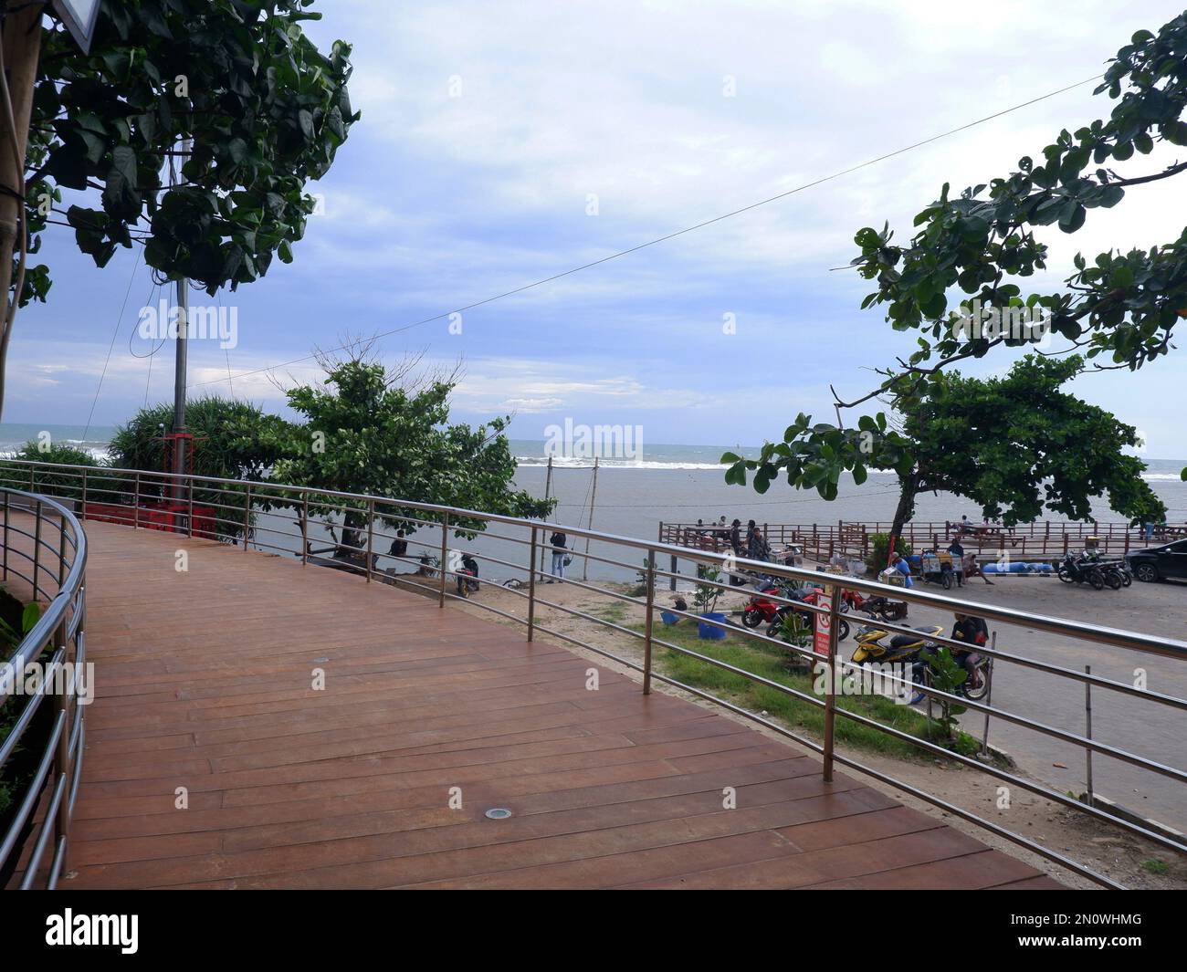 Road or bridge or wooden stairs on the beach , View of the beach bridge ...