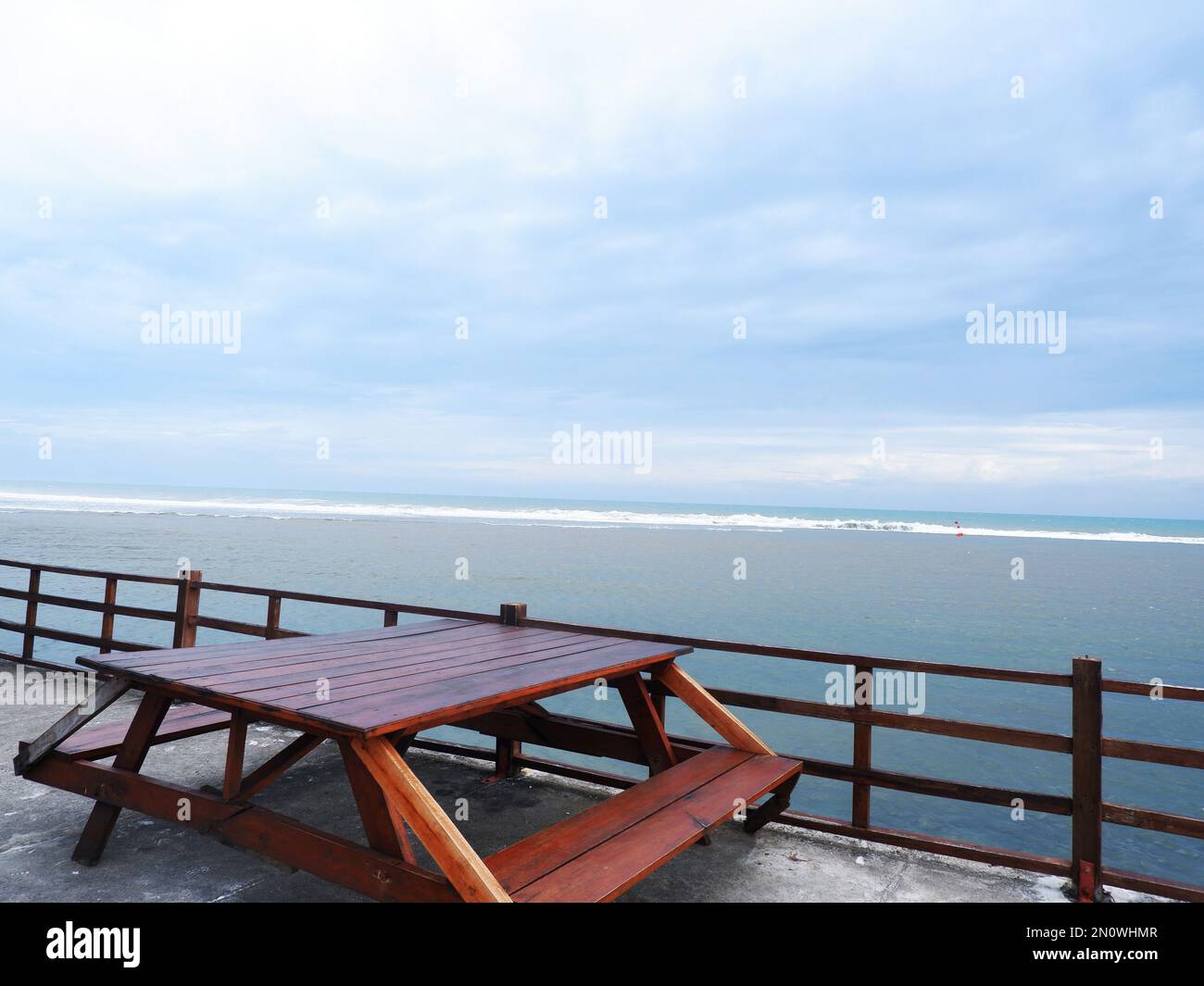 Triangular gazebos on beautiful beaches, beautiful sea and sky ...