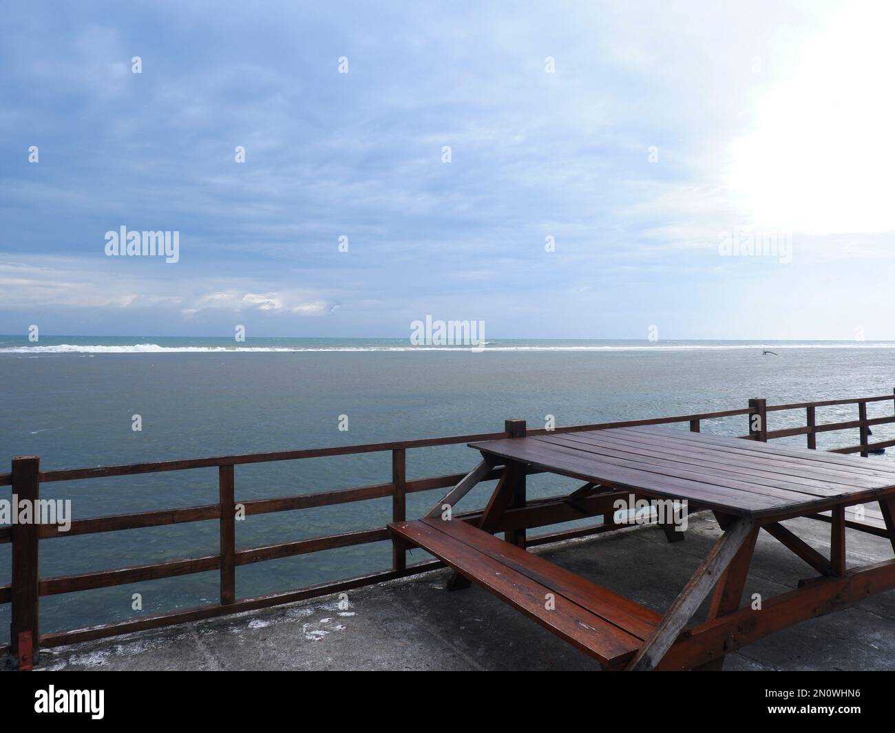 Triangular gazebos on beautiful beaches, beautiful sea and sky ...