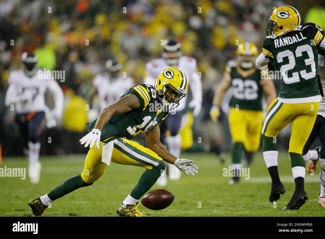 Green Bay Packers' Randall Cobb recovers his own fumble during the ...