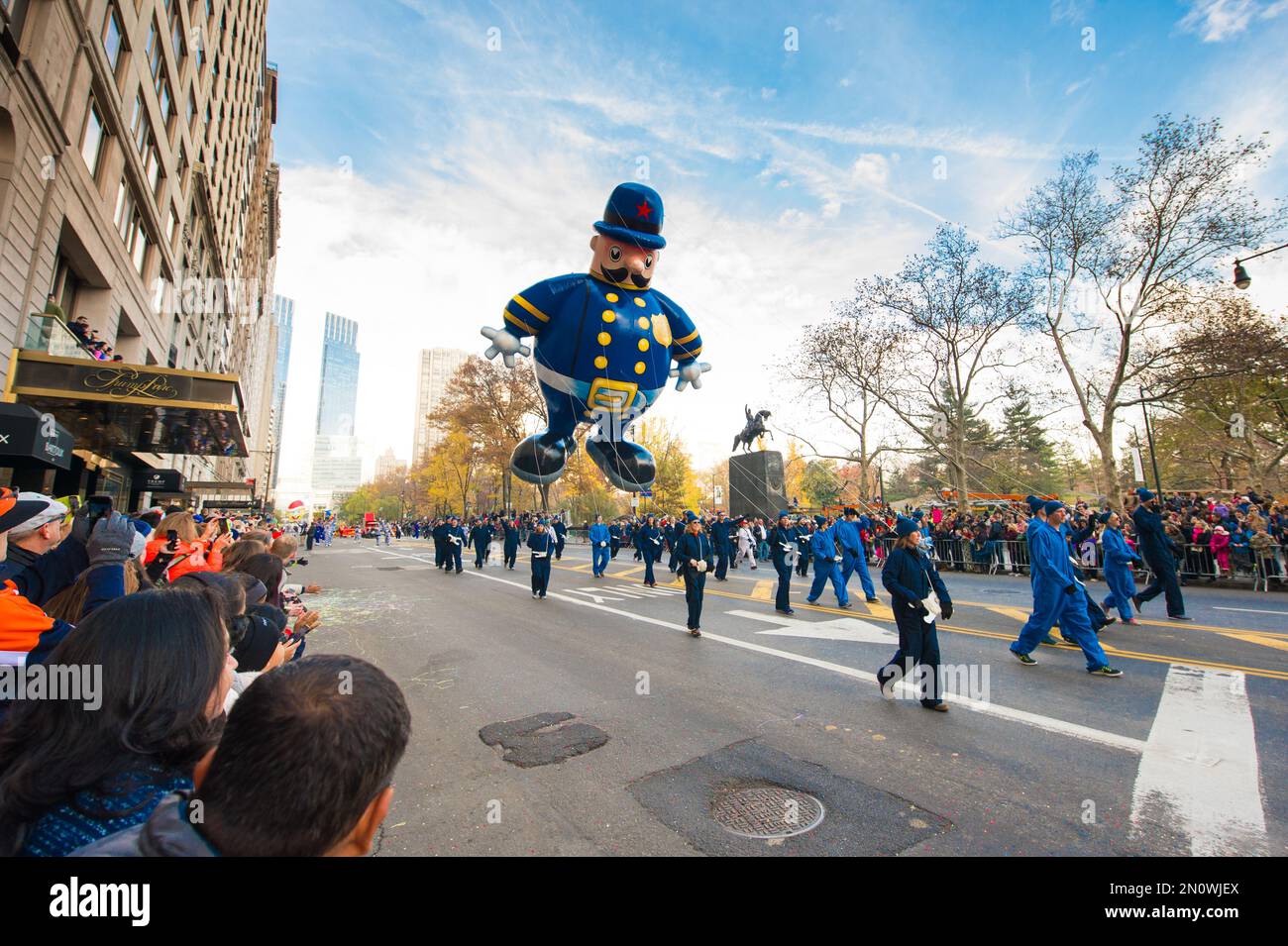 The Harold the Policeman balloon floats through the parade route at the ...