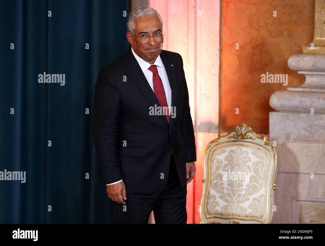Portuguese Prime Minister Antonio Costa acknowledges applause after ...